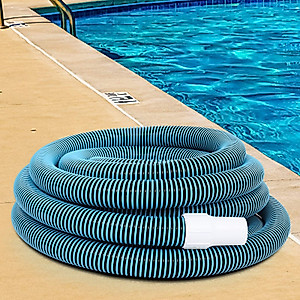VINGLI 1-1/2-Inch by 55-Feet Pool Hose Commercial In-Ground and Above-Ground Pool Swimming Pool Vacuum Hose, Blue