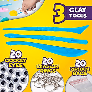 Creative Kids Air Dry Clay Modeling Crafts Kit for Children - Super Light Nontoxic - 30 Vibrant Colors & 3 Clay Tools - STEM Educational DIY Molding Set – Gift for Boys & Girls 4+