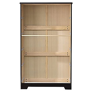 Better Home Products 100% Solid Pine Wood Super Jumbo Chest 5 Deep Drawers; Storage Dresser with Lock; Lock & Key Included. (5 Drawers, Tobacco) Easy Assembly