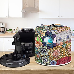 Psesaysky Boho FLowers Rice Cooker Cover Dust Covers S Size Small Kitchen Machine Cover Small Appliance Cover Dustproof Washable Covers to Keep Clean & Safe Lightweight