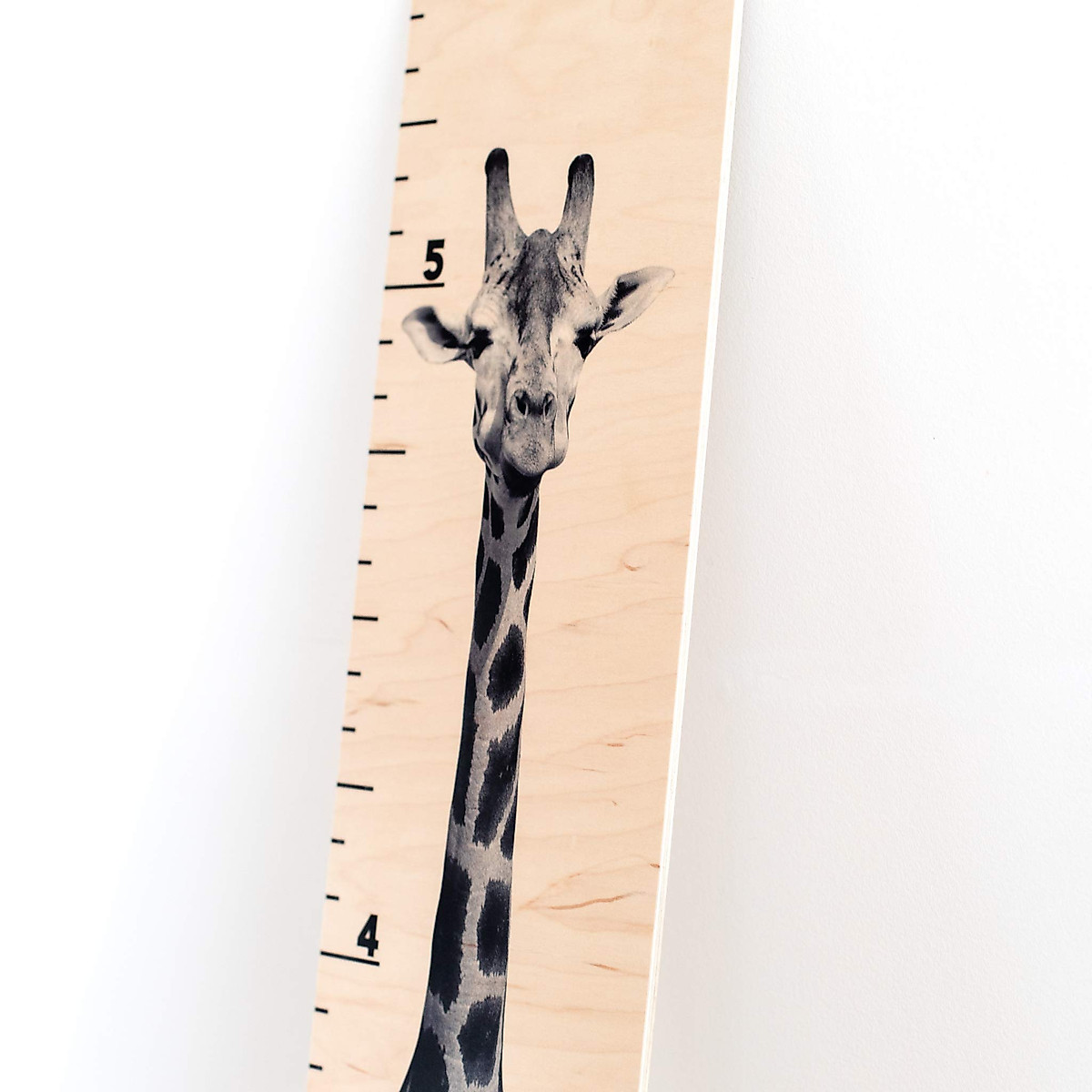 Headwaters Studio Animals Growth Chart for Kids - Baby Height Chart Height Tracker Kids Wooden Growth Chart for Wall Grow Chart Height Chart for Kids Safari Nursery, Tall Giraffe-46 x75 x.25