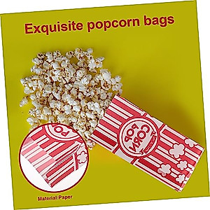 100pcs Popcorn Popcorn Packaging Bag Disposable Containers Cardboard Paper Organizer Snack Containers French Fry Holder Party Popcorn Bags Individual Popcorn Box Small Popcorn Bags