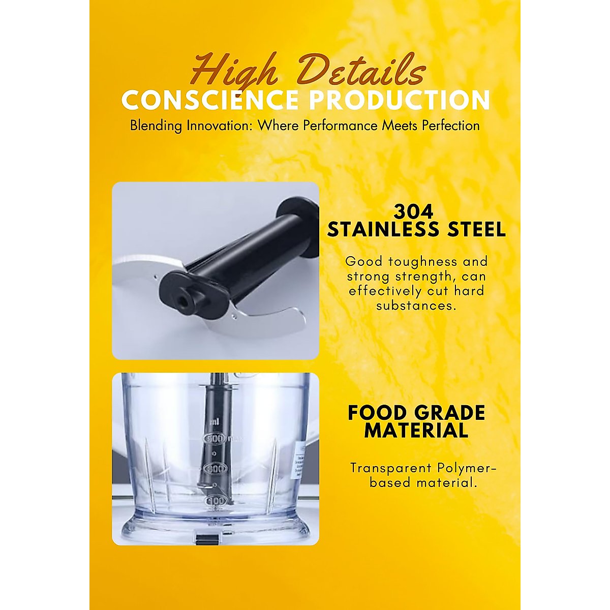 MegaWise Pro Titanium Reinforced 5 in1 Immersion Hand Blender, Powerful with 80% Sharper Blades, 12 Speed Corded Blender, Including 500ml Chopper, 600ml Beaker, Whisk and Milk Frother