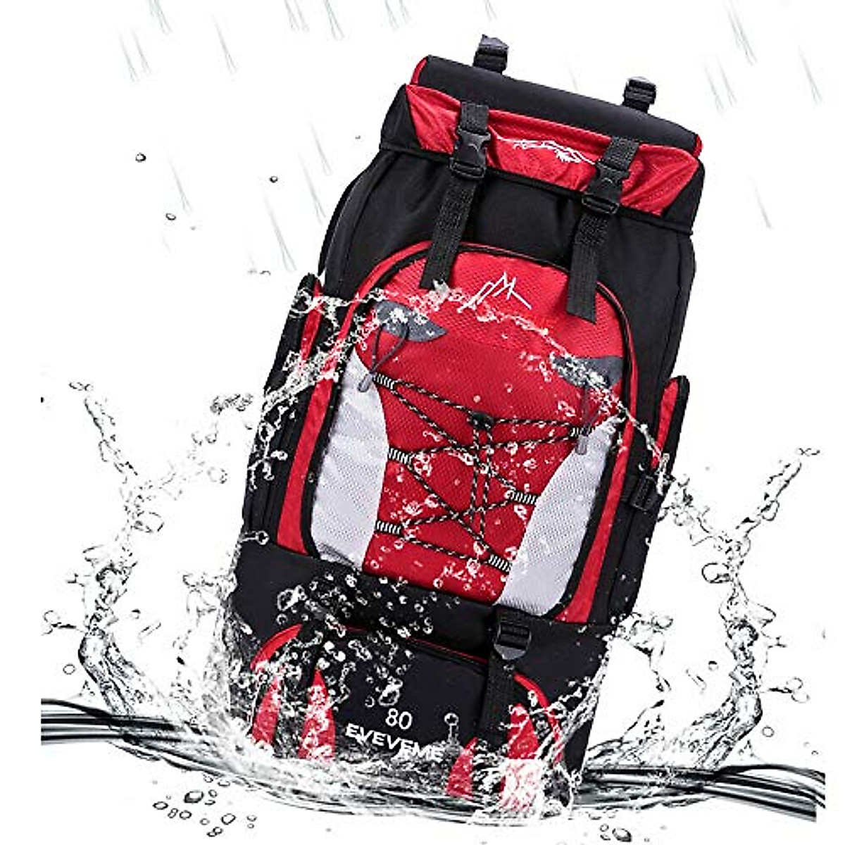 Lightweight Hiking Backpack, Camping 80Liters waterproof Outdoor Sport Daypack Travel Bag for Climbing Touring (Blue), 30'' x 14.6'' x 7.9''