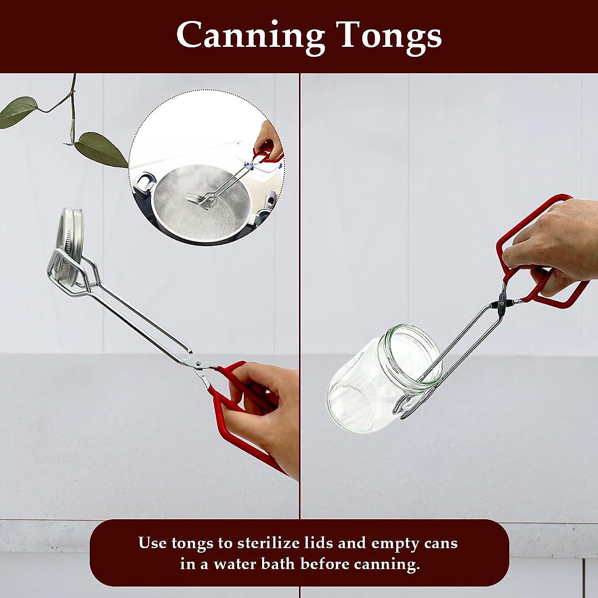 REPALY 8 Pieces Canning Supplies Starter Kit, Canning Tools Set with Rack, Funnel, Spoon, Tongs, Jar Lifter, Lid Lifter, Jar Wrench, Bubble Remover