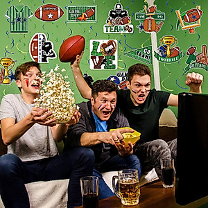 34Pcs Football Hanging Swirl Party Decor,14 Set Sports Football Theme Party Swirls Foil Wall Ceiling Streamers Decorations for Super Football Game Day Sport Theme Party Supplies