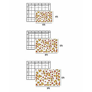 Fall Maple Leaf Outdoor Area Rug 4'x6',Patio Balcony Porch Front Door Camping Camper Deck Runner Rug,Washable Carpet Indoor Living Room/Kitchen,Hallway Floor Mat Thanksgiving Autumn Orange Leaves
