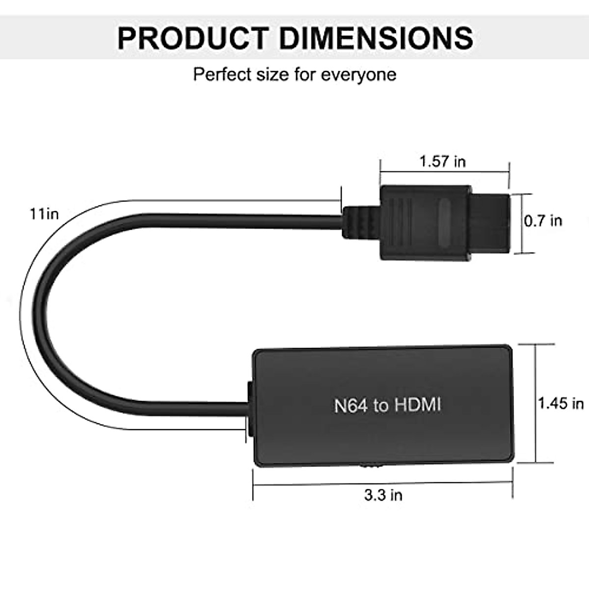 Y.D.F N64 to HDMI Converter Adapter Support 16:9/4:3 Conversion, HDMI Link Cable for N64 /SNES/NGC/SFC（Plug and Play）