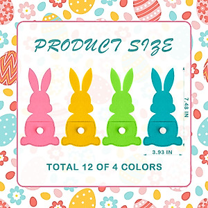 36 Pack Easter Bunny Utensil Cutlery Holders Pouch Bags Felt Silverware Holder Bag Utensil Sleeve for Knife Forks Easter Table Decoration Wedding Birthday Party