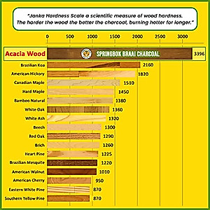 Springbok Braai Best Charcoal Briquettes for Grilling - All Natural Hardwood Briquettes Charcoal for Smoker, Outdoor BBQ Grill - High Heat, Long Lasting, Economical, Sustainable Acacia Wood,1x5 lb Box