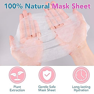 24Pack Collagen Essence Sheet Facial Masks, Face Masks Skincare, Hydrating Face Masks, Moisturizing and Soothing, Natural Skin Care Spa Face Mask, For All Skin Types