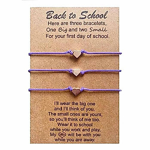 3pcs Back to School Bracelets Mommy and Me Back to School Mother Daughter Bracelets Girls Bracelets Purple