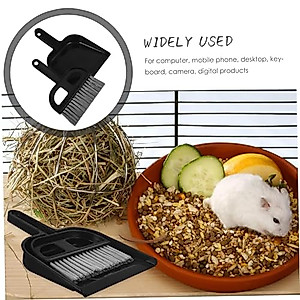 Luxshiny 1 Set Broom Dustpan Set Detailing Brush Cars Brooms Automotive Auto Car Desk Cleaner Brush Car Gaps Brush Cleaning Small Dustpan Multi-Function Whisk Broom Mini Broom Black Plastic