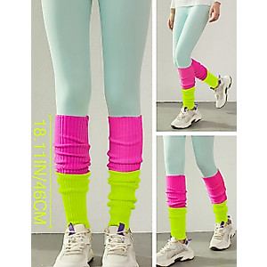 v28 Women Juniors 80s Eighty's Ribbed Leg Warmers for Party Sports(mixi)