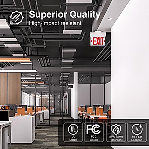 FREELICHT 2 Pack Red LED Double-Sided Exit Sign with Battery Backup，Exit Sign for Business，Easy To Install，UL Certified，AC 120/277V