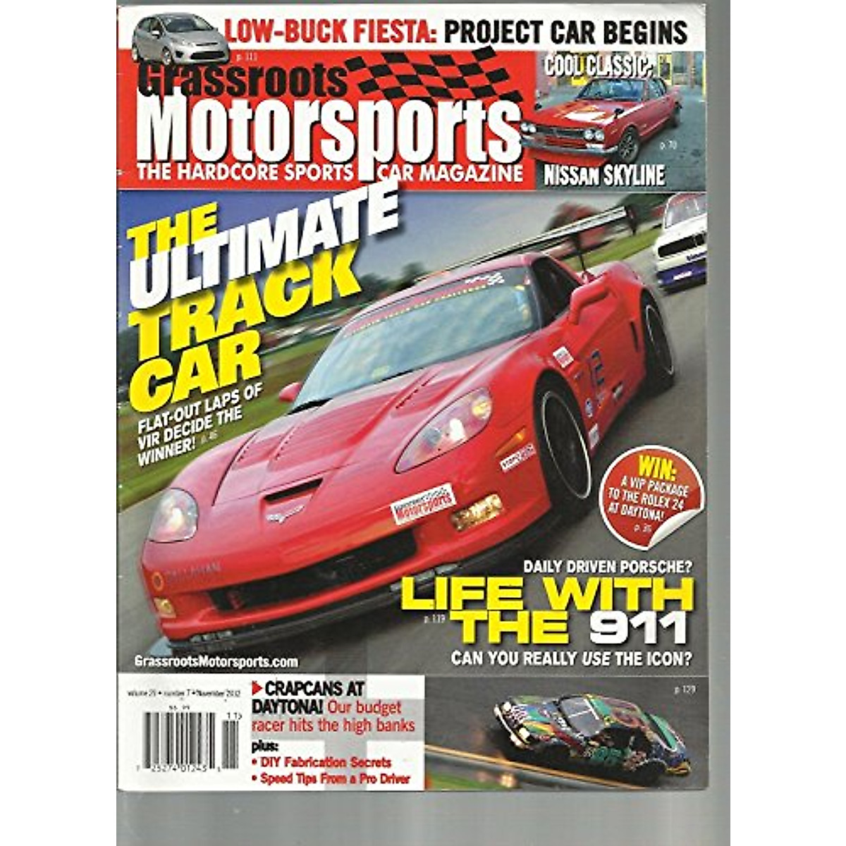 GRASSROOTS MOTOR SPORTS, NOVEMBER, 2012 (THE HARDCORE SPORTS CAR MAGAZINE)