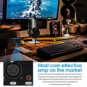 Douk Audio U5 Headphone Amps, Mini Fully Balanced Amplifier for Home Desktop PC XLR / 4.4mm Headsets, DC 5V