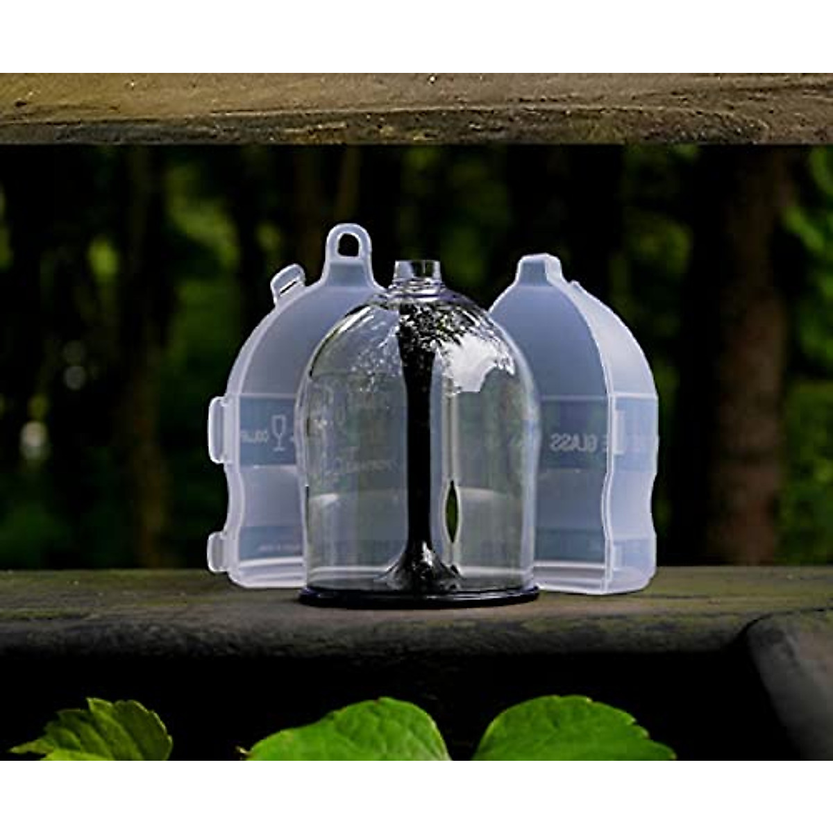 BOSO Portable Collapsible Wine Glass-Unbreakable, Plastic Wine Glass-BPA FREE, Dishwasher Safe, Detachable Stem Wine Cup -Perfect for Camping, Outdoor, and Travel(black color), D8.0*H11.0CM