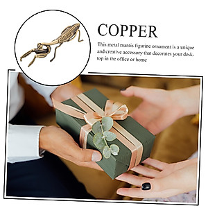 Unomor Retro Creative Mantis Ornament Praying Mantis Figurine Desk Mantis Statue Small Desktop Decor Mantis Statue Decor Mantis Craft Figurine Desktop Mantis Decoration Ornaments Copper