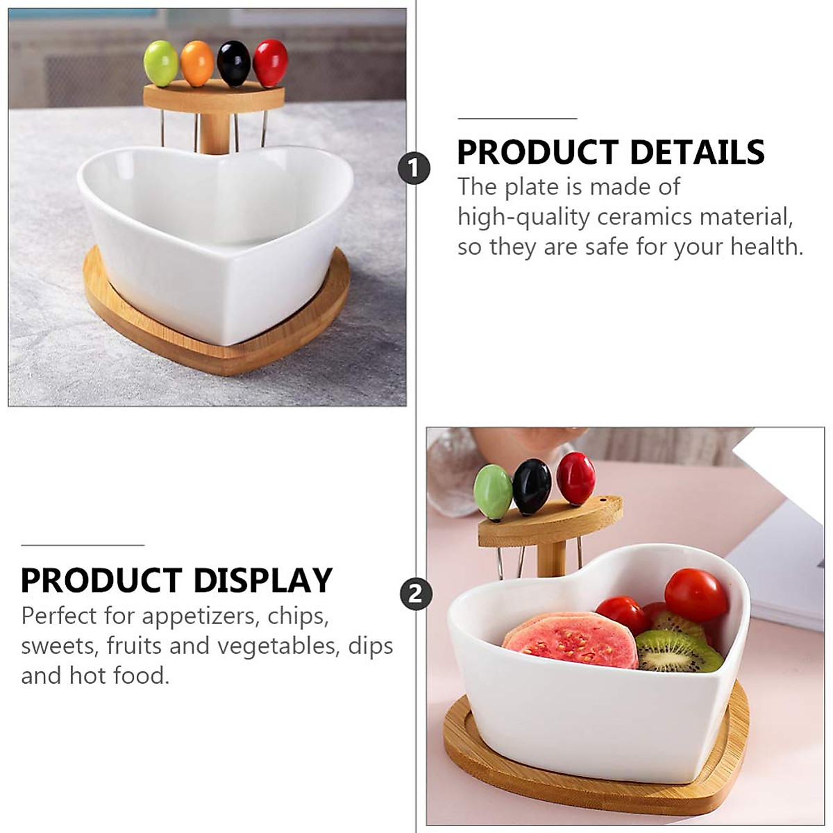 Cabilock Gourmet Food Container 1 Set Fruit Bowl with Fork White Mini Stainless Steel Pistachio Soup Bowls Mini Candy