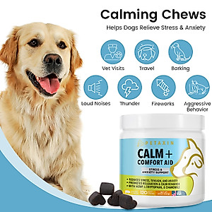 Calming Chews for Dogs - Dog Calming Treats - Calming Aid Dog Supplement - Helps with Dog Anxiety Relief, Separation, Barking, Stress Relief - Natural Calming Relaxer for Aggressive Behavior