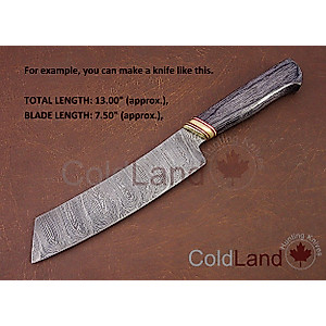 ColdLand knife blanks, Damascus Knife Blank for Kitchen, Professional Kitchen Hand Forged Knife Blanks for Knife Making, Knife Blanks Blade for Chef Knife