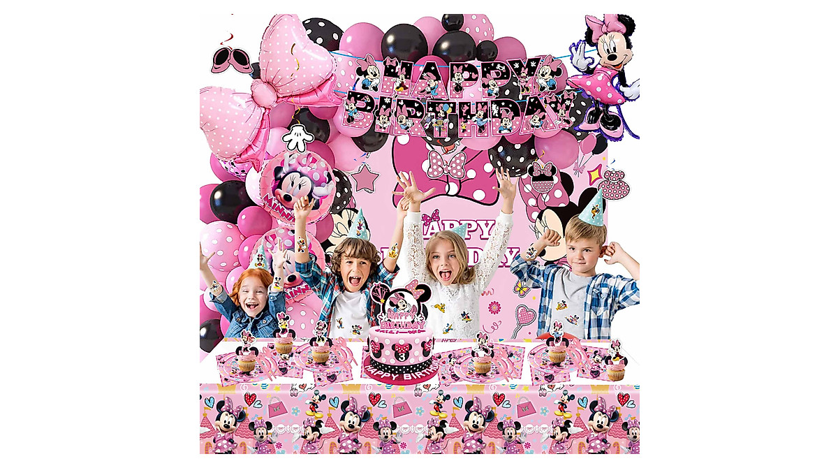 Pink Mouse Birthday Party Supplies & Decorations Kit