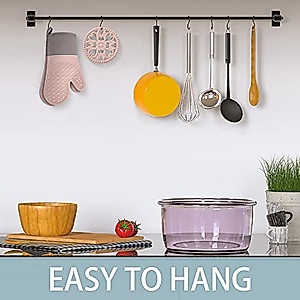 Silicone Oven Mitts Heat Resistant, Oven Mitts and Pot Holders Sets, Kitchen Mittens 5 Piece Set, Oven Gloves for Cooking,Baking,BBQ, Pink Oven Mitts, Easy Clean