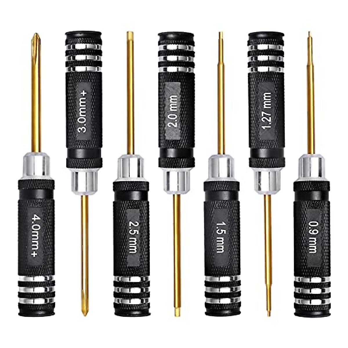 AllinRC RC Tool Kit Set Hex Driver 0.9mm 1.27mm 1.5mm 2mm 2.5mm & Phillips Head Screwdriver 3mm 4mm for Traxxas Axial SCX24 Redcat WLtoys 1/16 1/18 1/24 RC Truck Crawler