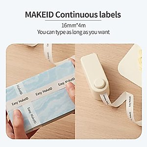 MakeID HD(300dpi) Label Maker Machine with 4 Rolls Tape, Bluetooth Multifunction Label Printer Available for Smartphone, Smart Sticker Maker with Multiple Templates for Office Home Organization