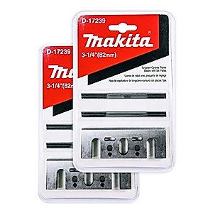 Makita 2 Pack 8 Pc - 3 1 4 Planer Blade Double Edge Set For Planers - Cutting For Hard Wood - 3-1/4" Tungsten Carbide | 2-Piece Blade