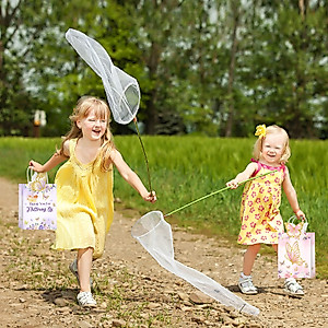 Leinuosen 32 Pieces Butterfly Party Favors Bags Set 16 Thank You for Fluttering by Gift Bag 16 Pcs Butterfly Keychains Butterfly Paper Bags Butterfly Goodie Bag Treat Bag for Baby Shower Party Favors