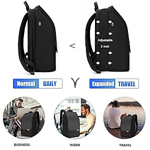 G-FAVOR Laptop Backpack for Men 15.6 inch Business Smart Backpack with USB Charging Port, Water-resistant Expandable Travel Backpack for Work Office Commuter
