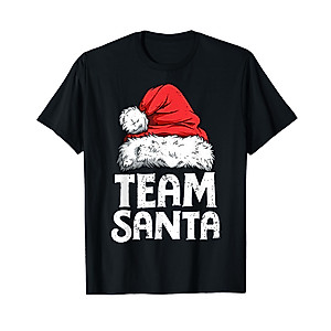 Team Santa Christmas Squad Family Matching Pajamas Boys Men Short Sleeve T-Shirt