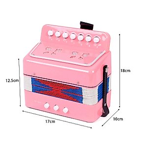 Kids Accordion, 10 Keys Control Button Accordion Musical Instruments for Kids Children Beginners Lightweight and Environmentally-friendly