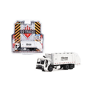 2020 Mack LR Rear Loader Refuse Truck, White - Greenlight 45160C - 1/64 Scale Diecast Car