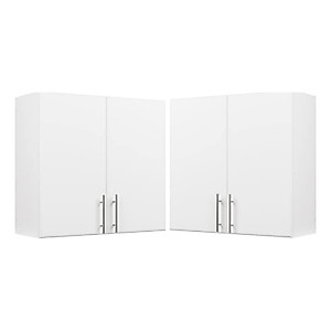 Home Square 2 Piece Wood Wall Cabinet Set in White