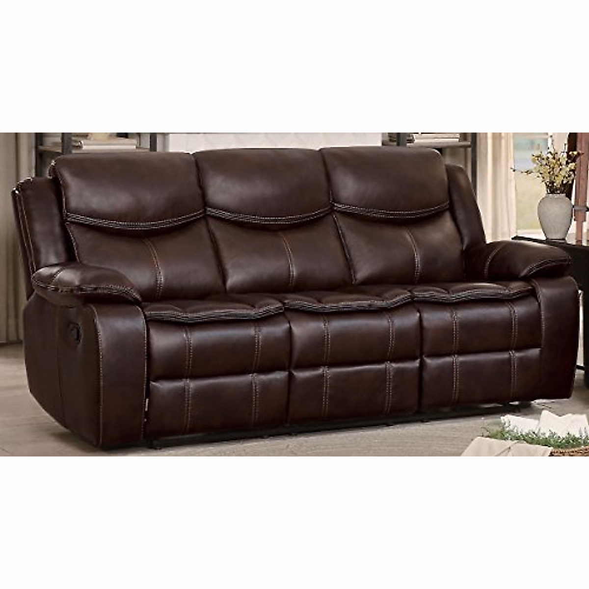 Homelegance Bastrop Double Reclining Sofa (Manual), Brown