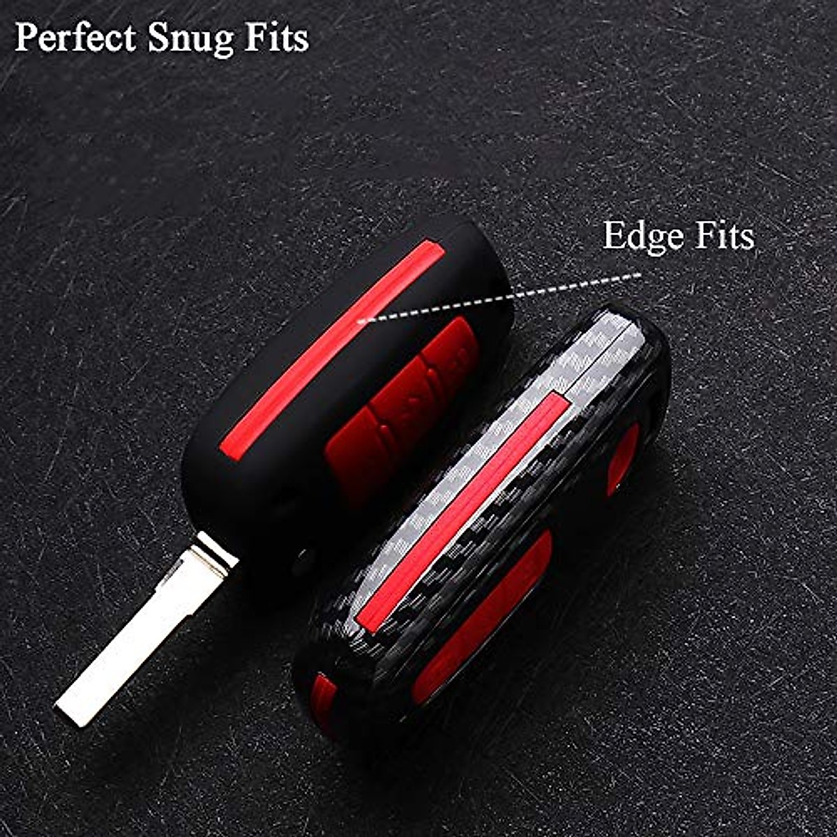 SANRILY Flip Key Cover Case for Audi A3 A6 Q3 Q7 Keyless Entry Key Holder Stylish ABS + Soft Silicone Appearance Key Protector Shell with Keychain Blue