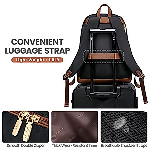 LOVEVOOK Laptop Backpack 15.6 Inch, Water Resistant Travel Backpack for Women Men,College Work Business Back Pack, Black