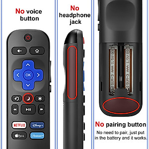 (Pack of 2) Replacement for Roku TV Remote Control - Only for Roku TV, Universal for Onn Roku/TCL Roku/Hisense Roku/Philips Roku/Element Roku TV (Not for Stick or Box)
