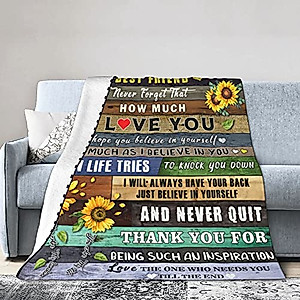 Best Friend Blanket,Best Friend Birthday Gifts for Women,Sunflower Fleece Blanket for Her,Christmas Blanket 50"x60",Best Friend Throw Blanket Friendship Gifts,Bestie Gifts to My Bestie Blanket