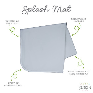 BapronBaby Minimalist Light Grey Splash Mat - Waterproof Catch-All for Under High Chairs, Floors, Tables, Playtime or Arts & Crafts - Machine Washable - 45" x 45”