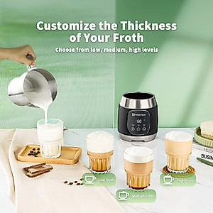 Maestri House Milk Frother, 21OZ Variable Temp and Froth Thickness Milk Frother and Steamer, Smart Touch Control Milk Warmer, Dishwasher Safe, Memory Function for Latte Cappuccino Hot Chocolate
