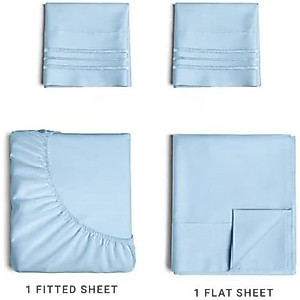 Luxurious Sateen Cotton Full Size Sheet Set: 100% Cotton Sheets,Soft, and Hotel Quality Bedding