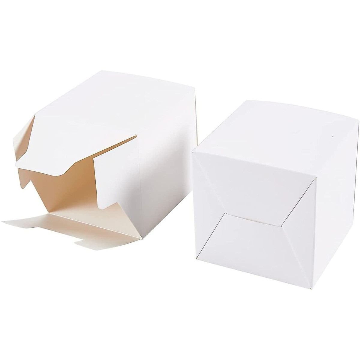 Juvale 100-Pack White 3x3x3 Gift Boxes with Lids for Candles, Ornaments, Crafts, Party Favors, Cupcakes, Holiday, Birthday, Baby Shower, Bridesmaid and Groomsmen Proposal, Easy Assemble