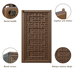 Mrosaa Indoor Outdoor Storage Cabinet Waterproof with 1 Shelf, Plastic Outdoor Storage Cabinets for Patio/Garden/Backyard, Size 34.3''L*15''W*36.2''H(Brown)