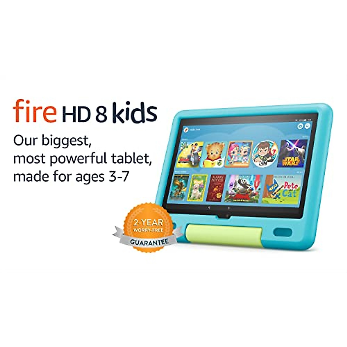 Amazon Fire HD 10 Kids tablet, 10.1", 1080p Full HD, ages 3–7, 32 GB, Aquamarine