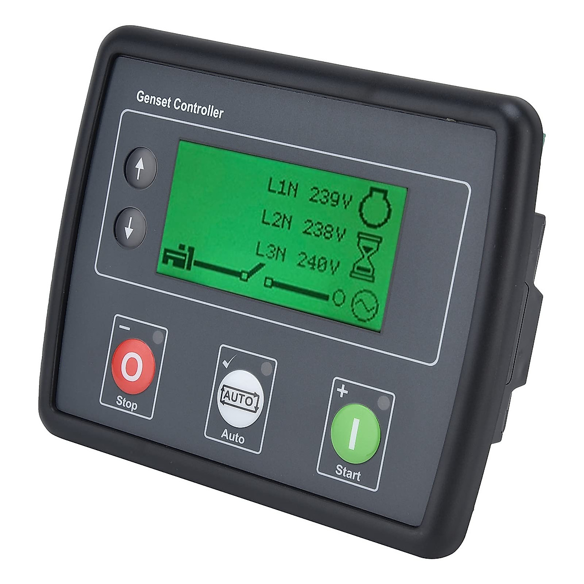 Luqeeg DSE4510 Generator Controller, LCD Display Generator Genset Controller, Auto Start Stop Mains Failure Control Module 3 Phase Generator Set Controller with Three Remotes