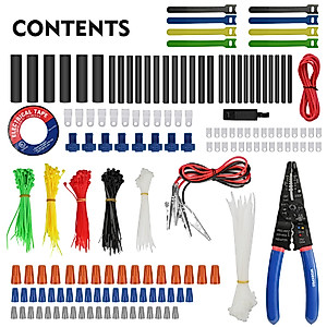 WORKPRO 582-piece Crimp Terminals, Wire Connectors, Heat Shrink Tube, Electrical Repair Kit with Wire Cutter Stripper